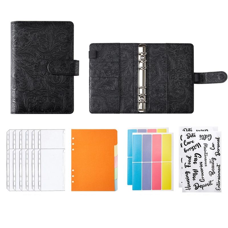 A5 PU Leather Budget Binder Notebook (Frilly Flowers Design) | Shop ...
