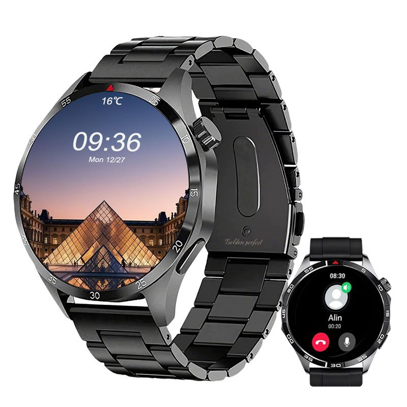 Smartwatch for Men 1.43" AMOLED Luxury Style Dual Strap Bluetooth ...