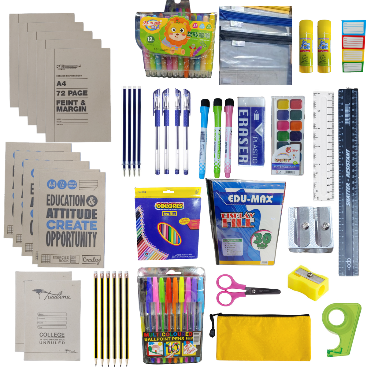 Stationery - Pencils, Scissors, Books, Rulers, Stationery Combo Grade 3 ...
