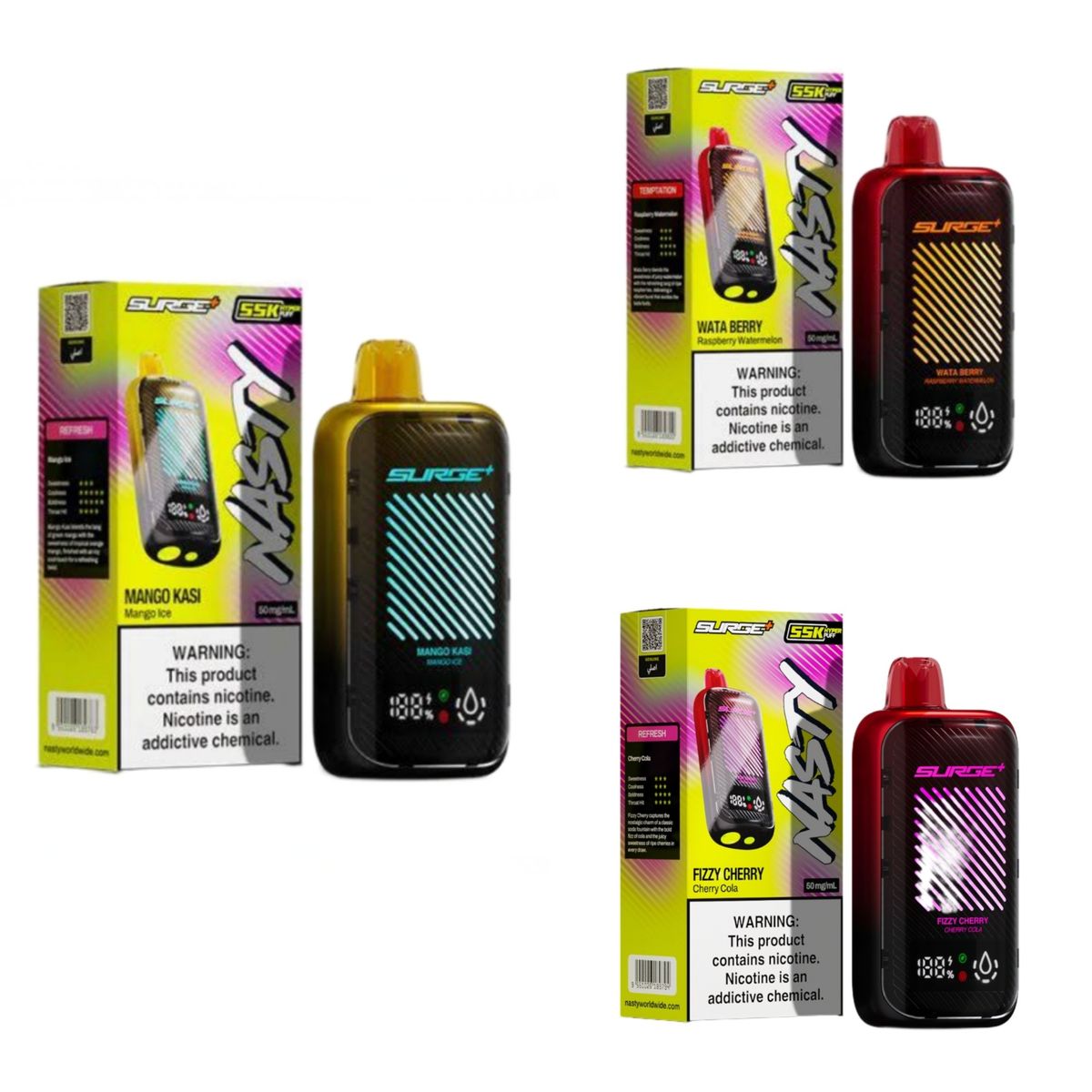 Nasty Surge 55k Puffs Disposable Vape -Thunder (Pack of 3) | Shop Today ...