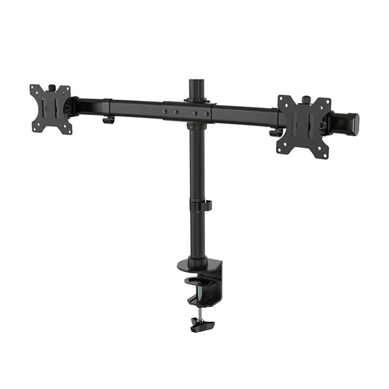 17-27 Inches Full Motion Adjustable Dual Arm Monitor Desktop Mount ...