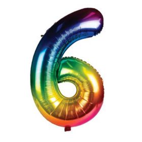 Rainbow Number 6 Helium Balloon 106cm | Shop Today. Get it Tomorrow ...