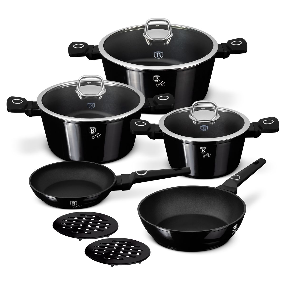 Berlinger Haus 10-Piece Non Stick Titan Pro Coating Cookware Set ...
