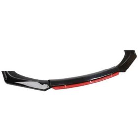 Front Spoiler Universal 4-Piece Plastic Front Lip - Black and Red ...