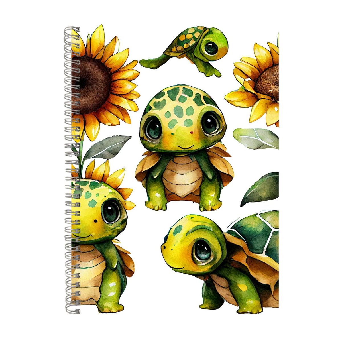 Baby Turtles Sunflowers Notebook Gift Idea A4 NotePad 109 | Shop Today ...