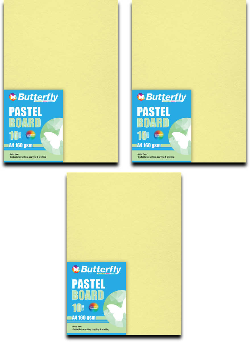 Board - A4 160Gsm Pastel - Pack Of 10 (Yellow) X3 | Shop Today. Get it ...