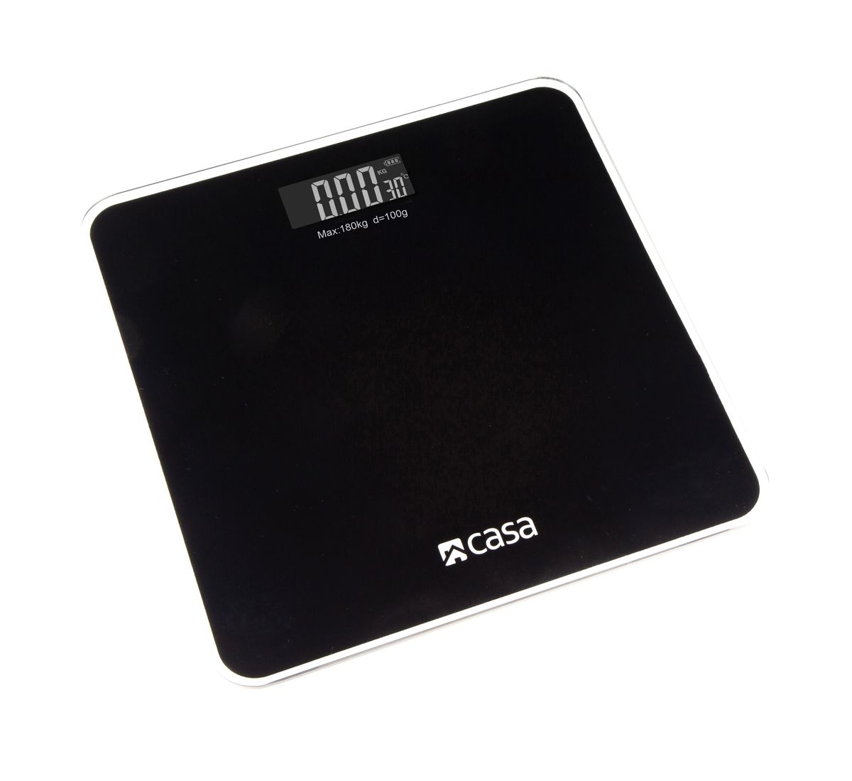 CASA Electronic Glass Bathroom Scale - Rounded Corners - Nero (Black ...