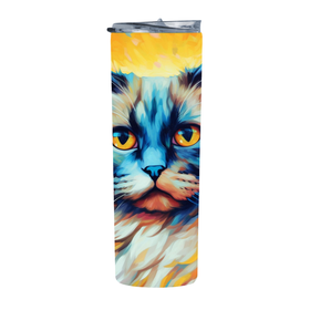 Floral Grumpy Neon Birman Cat 20 Oz Straight Skinny Tumbler 006 | Shop ...