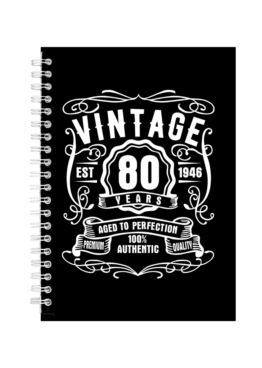 Vintage 80 Years Old Est 1946 Writing Book Notepad Notebook Gift A5 ...