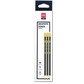 DELI GRAPHITE PENCIL -U200 00 12pcs Box -Hexagonal Shape Black with CLM ...