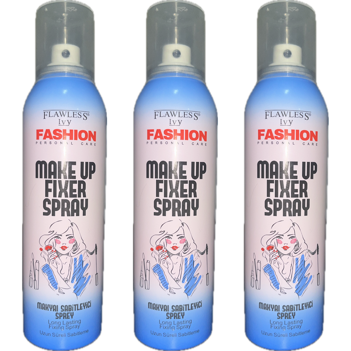 3 Pack Flawless Ivy Make Up Fixer Spray - Long Lasting Fixing Spray ...