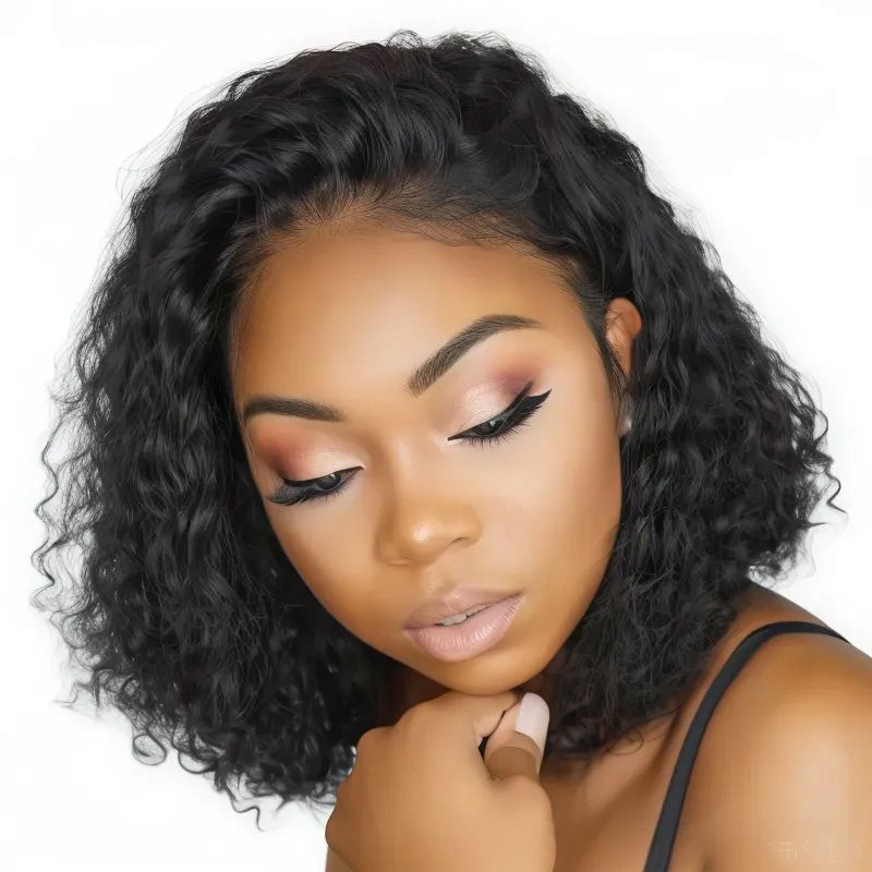 Golden Perfect 12inch Water Wave Curly Full Lace Frontal Wig | Shop ...