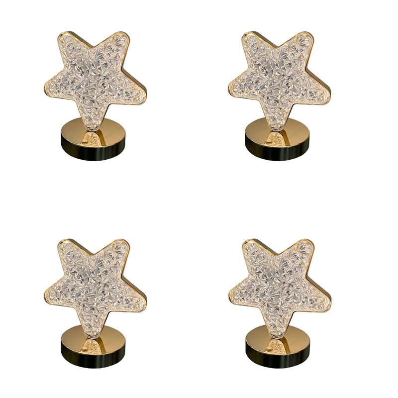 Decorative Star-Shaped Touch Sensor Crystal Table Lamp - Set Of 4 ...