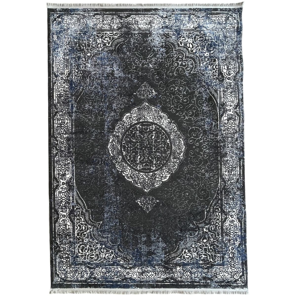 Vintage Style Grey Blue Floral Turkish Carpet | Shop Today. Get it ...