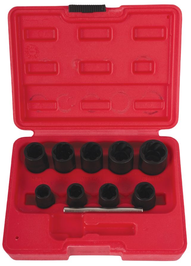 Toolco 3/8 Inch Drive Worm Nut Remover Kit for Locking Wheel Nuts ...