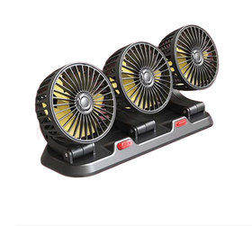 Car Fan 3 Head Fan for SUV - USB/12V/24V Cooling Fan 2 Stage Car Fan ...