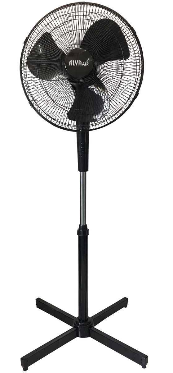 ALVA AIR 40cm Telescopic Pedestal Fan | Plastic | Black | 3 Speed ...