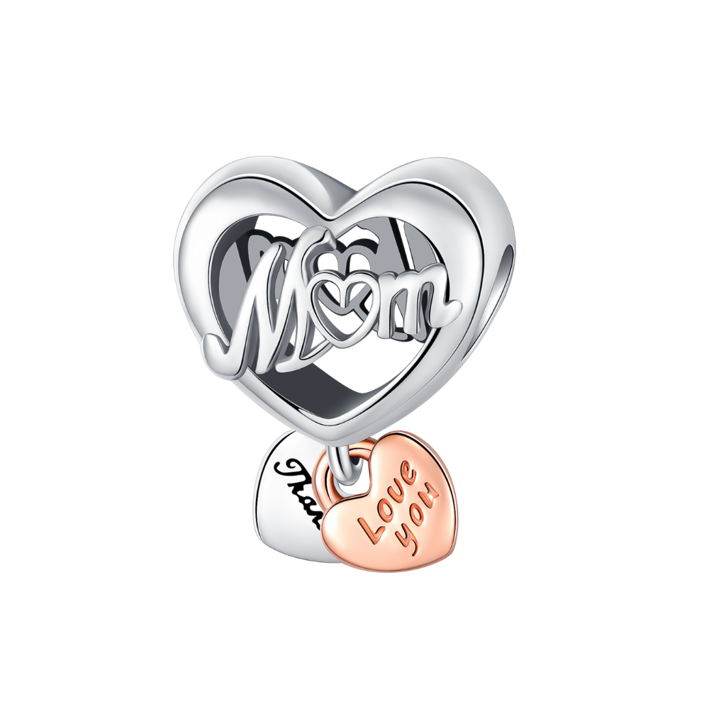 Mom Heart Charm Message - Thank You For Being There For Charm Bracelet ...