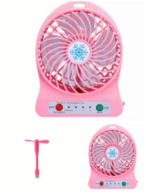 2 X Rechargeable Mini Desktop Cooling fan w/ USB Flexible Computer Fan ...