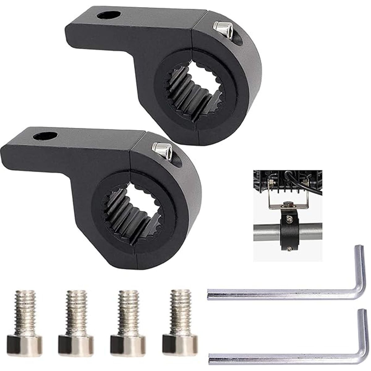 2pcs Spotlight Tube Clamp Mount Set Motorcycle Mounting Bracket Fog ...