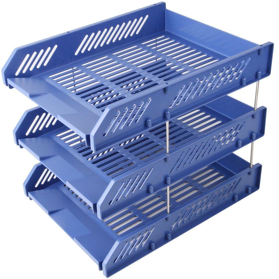 DELI 3-Tier Letter Tray -Plastic (Blue) | Shop Today. Get it Tomorrow ...