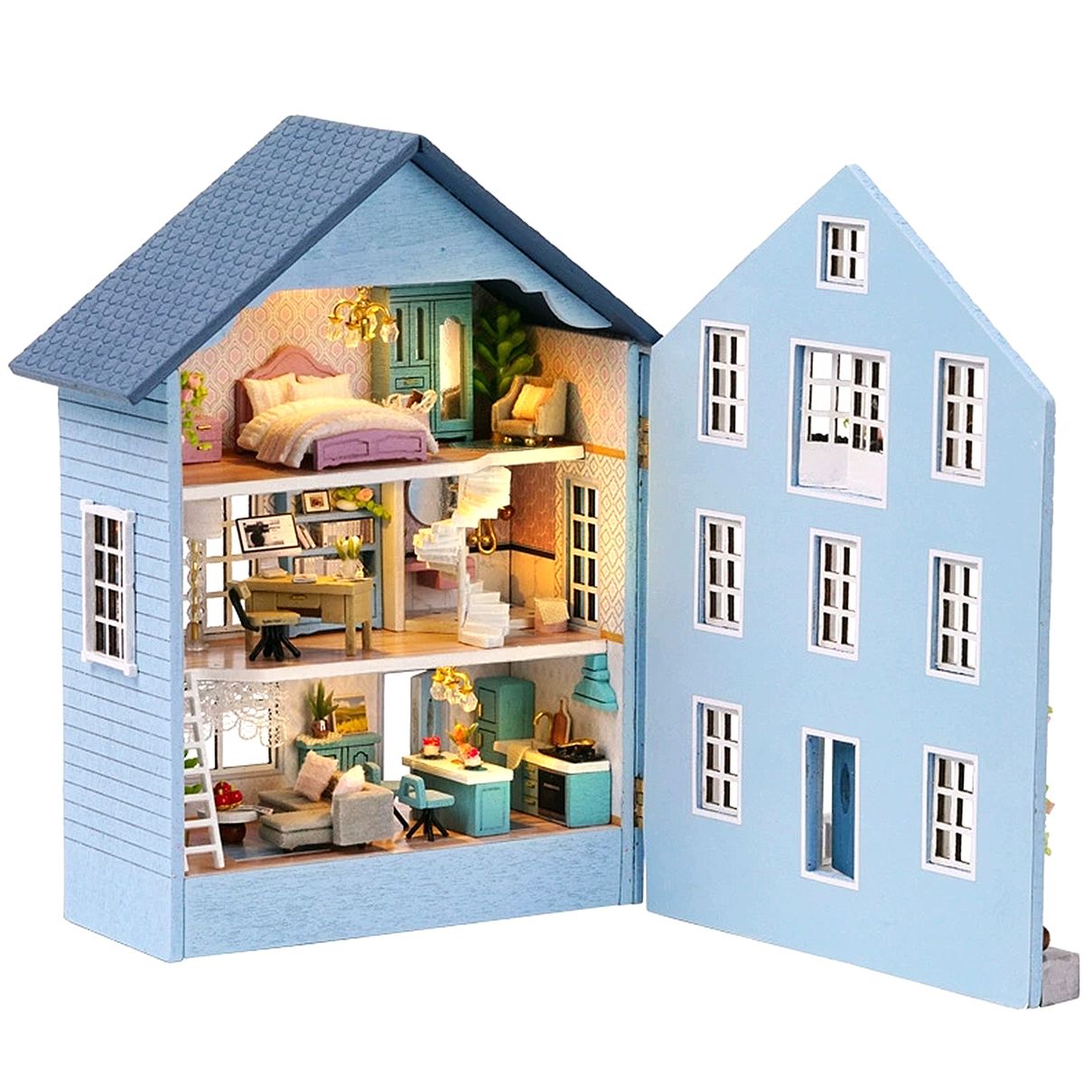 Furnished Doll House Miniature DIY House Kit Creative Room | Shop Today ...