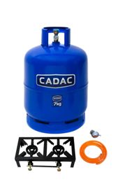 2 Plate Gas Burner, 4 Legged With Regulator Set And Cadac Gas Cylinder 7kg | Shop Today. Get it ...