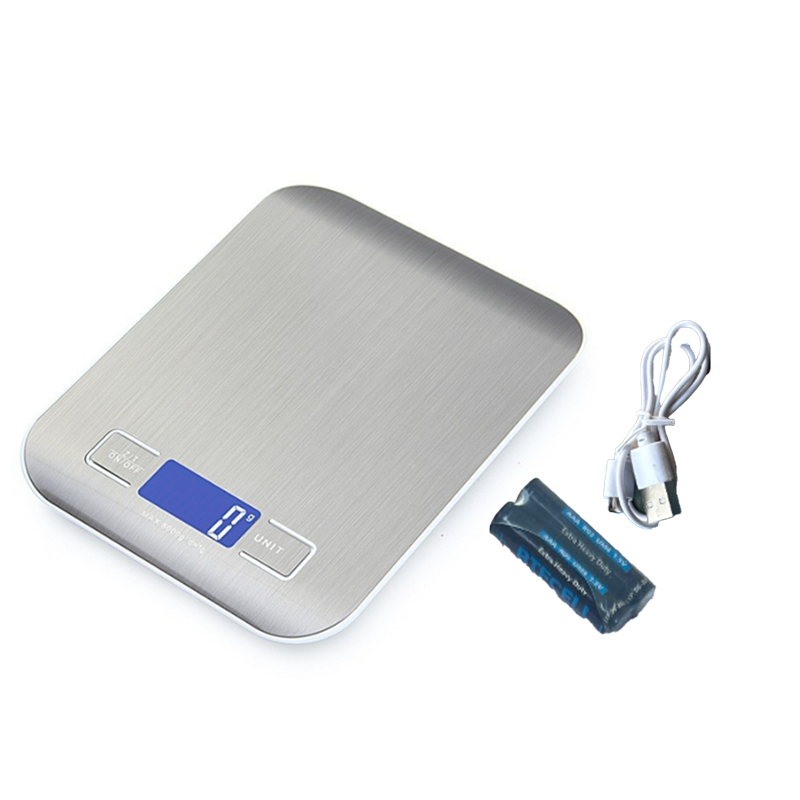 Stainless Steel Ultra-Thin Digital Rechargeable Kitchen Scale, 10KG ...