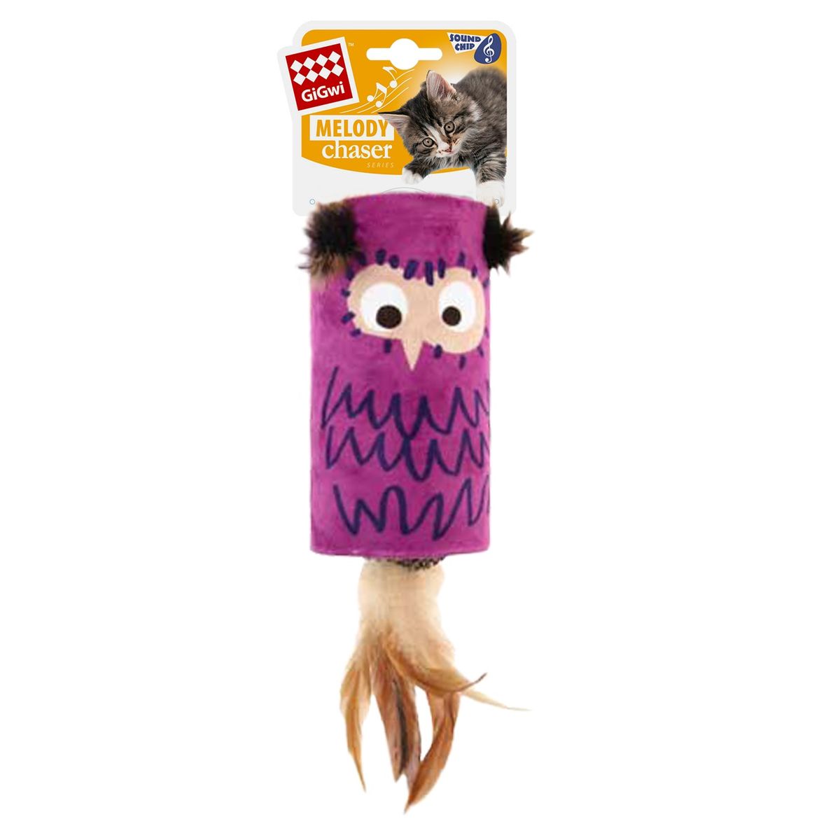 Gigwi Melody Tube Melody Chaser Owl w/ Sound Chip Cat Toy | Shop Today ...