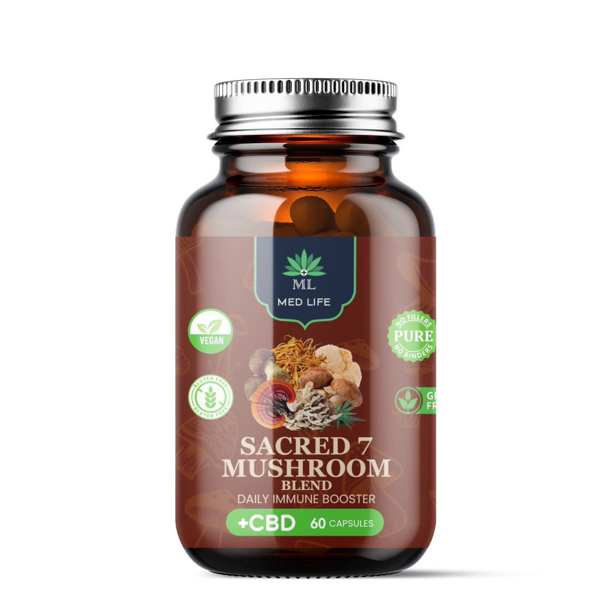 Medlife Sacred 7 Mushroom Complex - 7 in 1 Plus CBD | Shop Today. Get ...