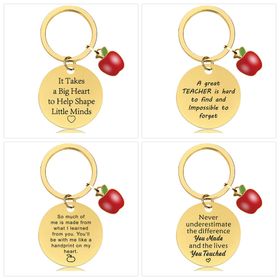 School Crèche Teacher Appreciation Novelty Gift Gold Key Rings - 4 ...
