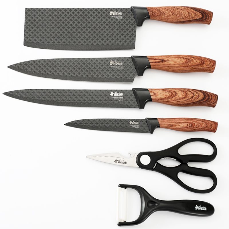 Kitchen 6 PCS KNIFE SET With Wooden Color Handle - 311003 | Shop Today ...