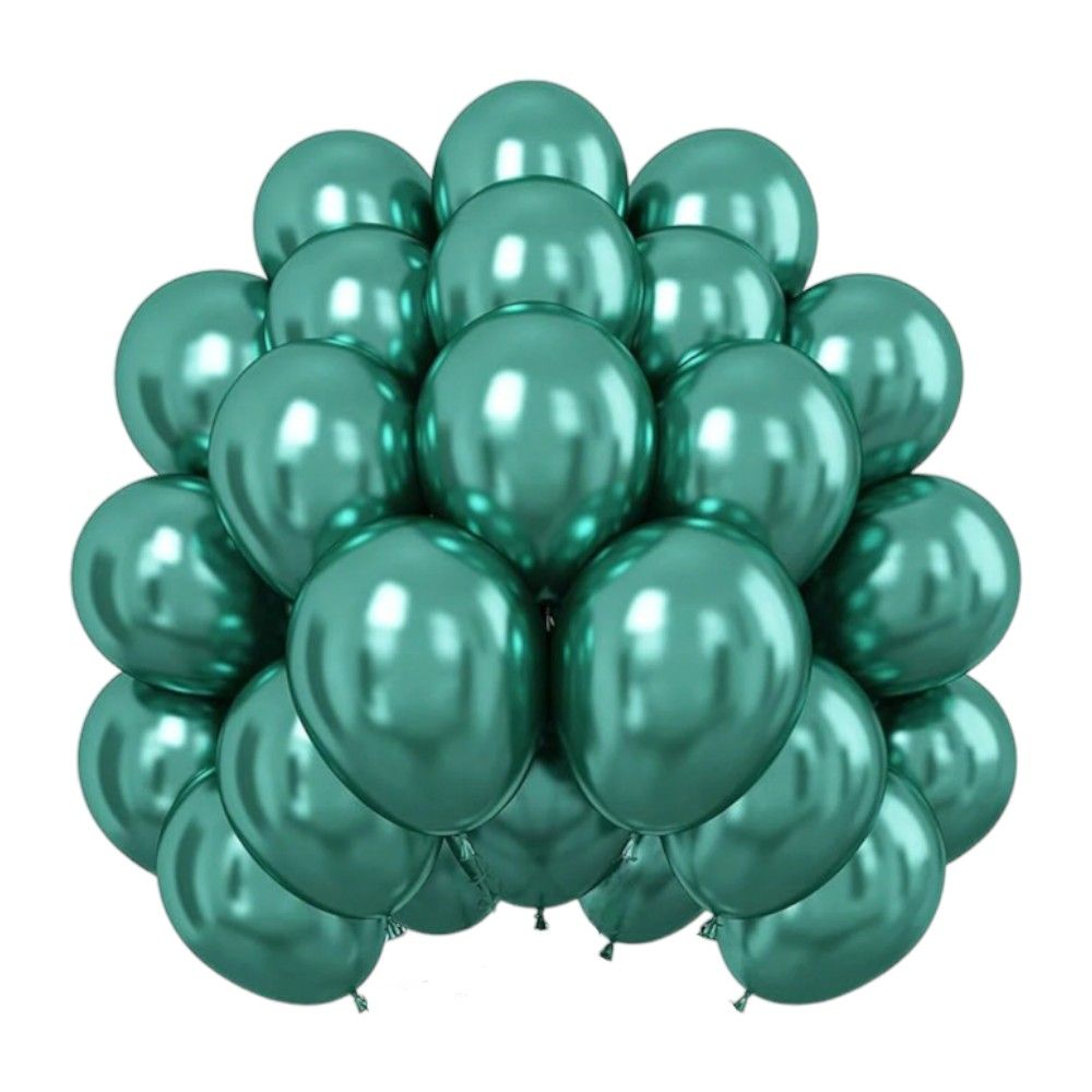 20 Pieces 5-Inch High Quality Metallic Shine Latex Balloons - Green ...