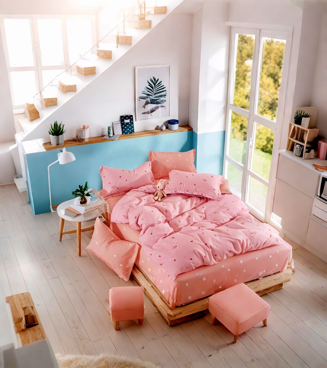 Pink Polyester Hearts All Three Quarter 200 tc Duvet Cover set | Shop ...