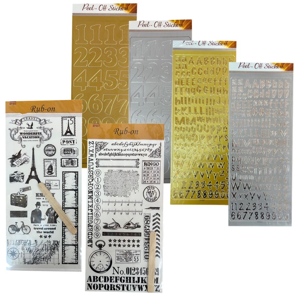 Craft 2 Pcs Rub On Stickers With 8 Pcs Acid Free Alphabet Stickers ...