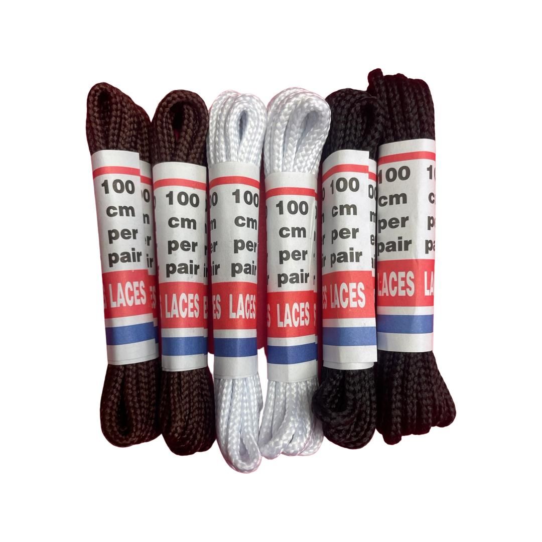 Round Shoe Laces For Smart and Casual Style Shoes - Set of Six Pairs ...
