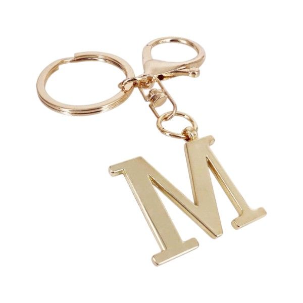 Stainless Steel Initial 'M' Key Chain - Gold | Shop Today. Get it ...