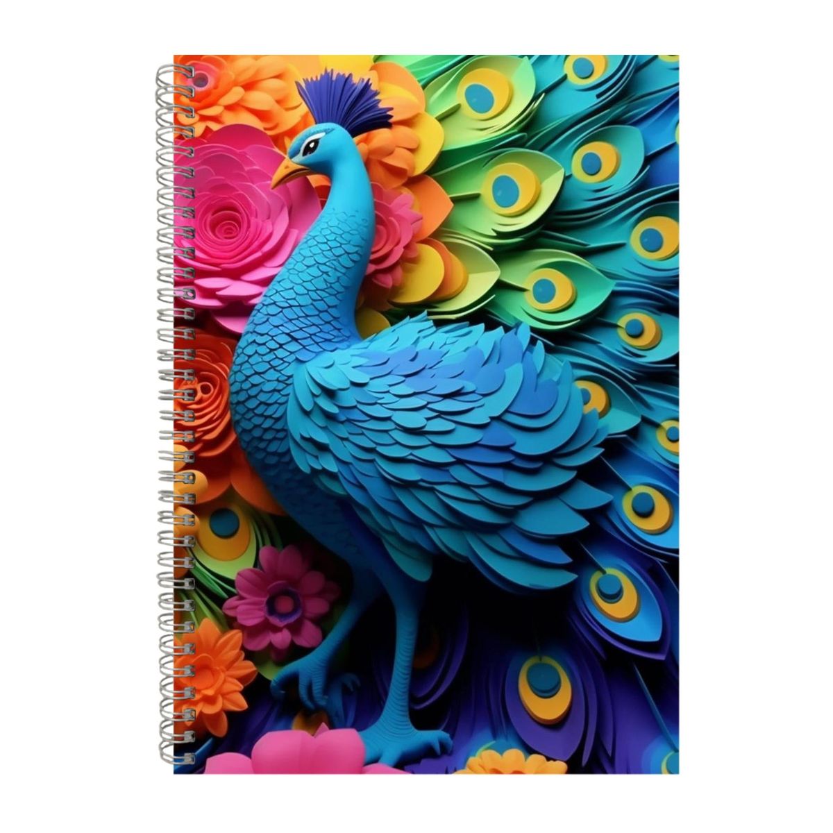 Rainbow Peacock Colorful Flowers 2 Notebook Gift Idea A4 Notepad Pad ...