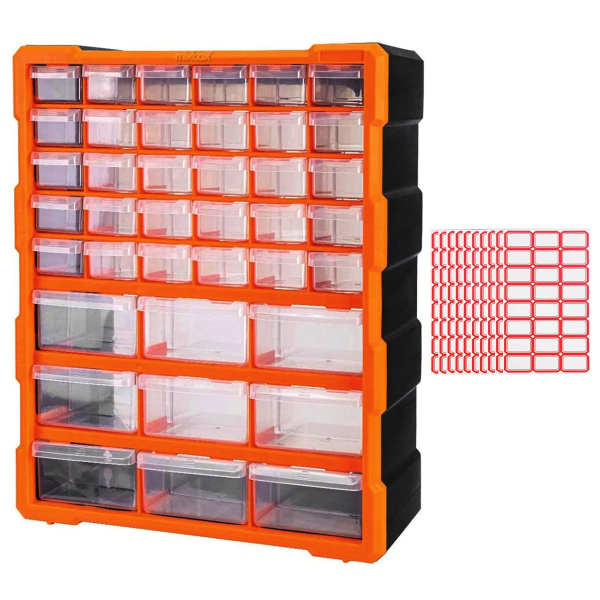 Mix Box Tool Organizer Storage Box 39 Compartment Drawer Kit with 240 ...