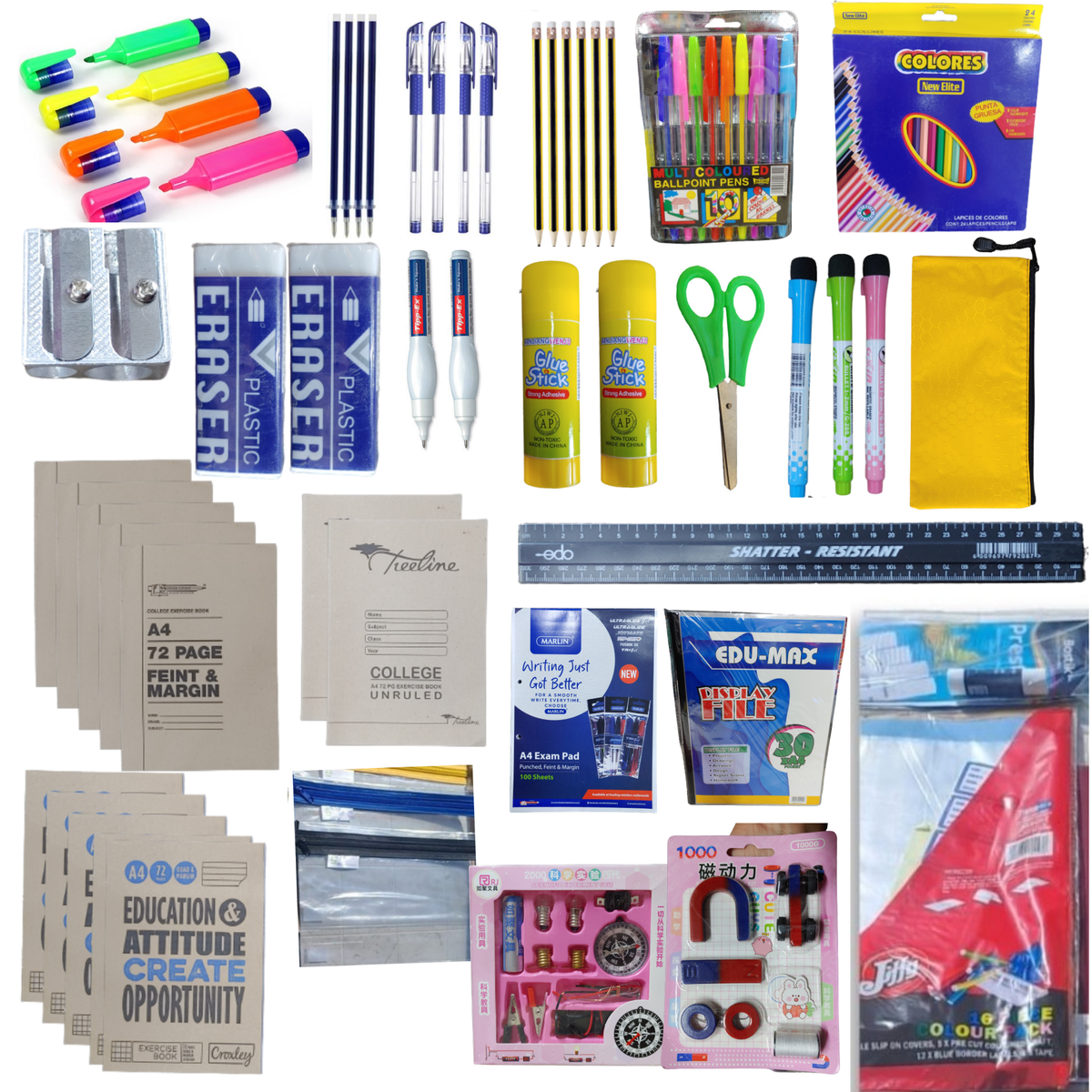 Stationery - Pencils, Scissors, Books, Rulers, Stationery Combo Grade 4 ...
