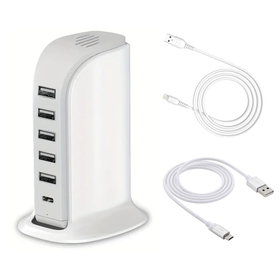5 Port Universal USB Charger with 1m iOS & 1m Micro USB Cable | Shop ...