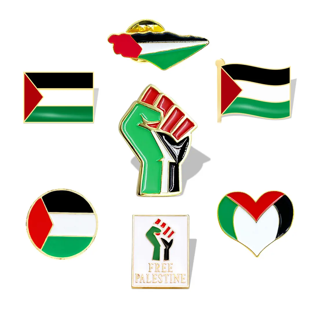 7 pack Lapel Pin Palestine Flag Solidarity Signs Novelty Gift Enamel ...