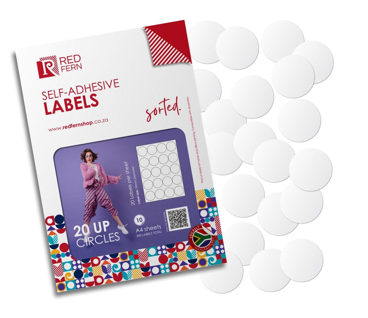 Redfern 20up Circle Self-Adhesive A4 Labels 1000 Sheets | Shop Today ...