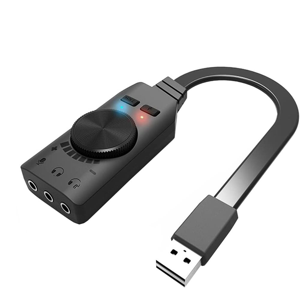 USB External Stereo Sound Adapter Splitter Converter with Volume ...