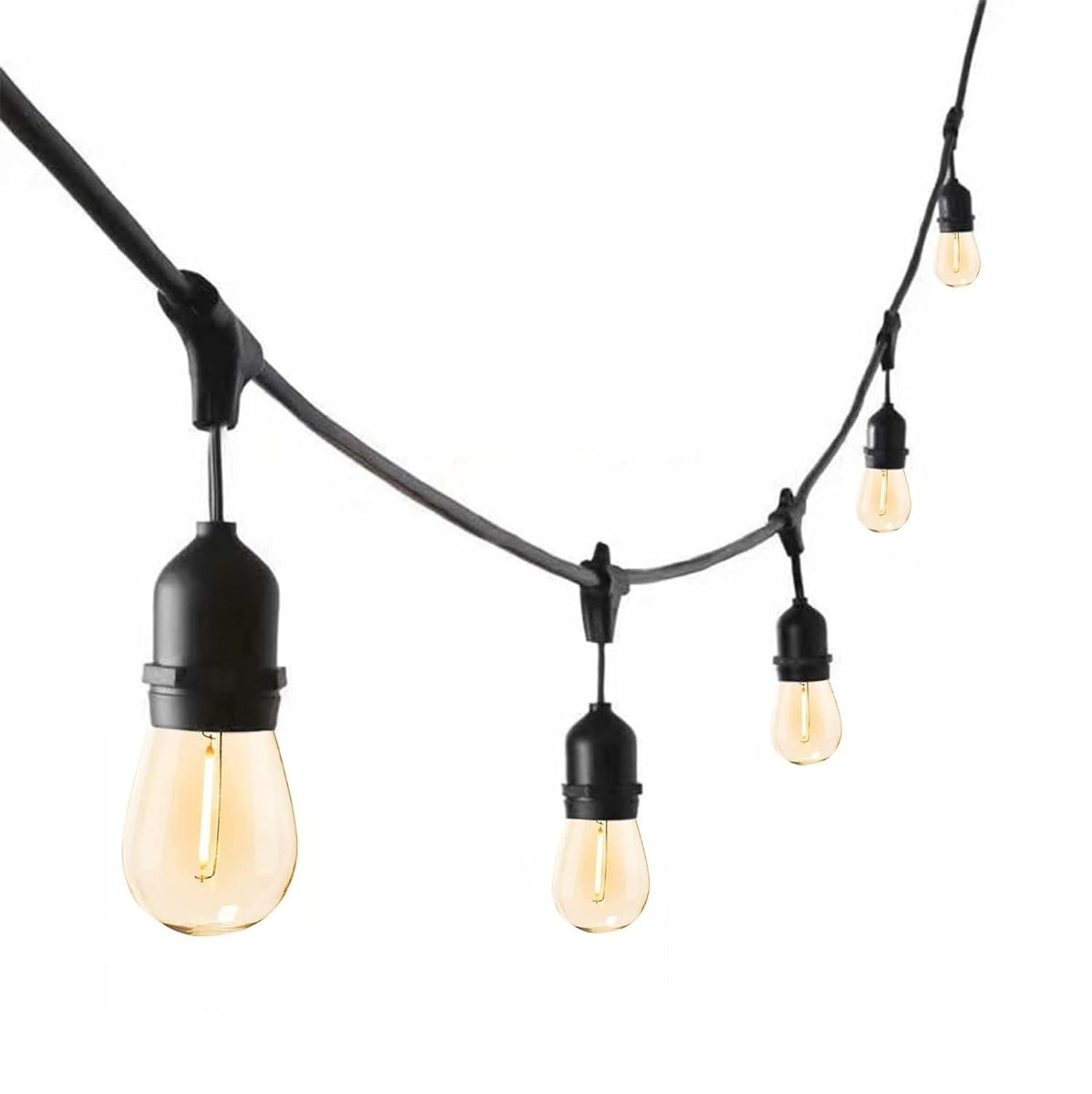 10m 220V LED Outdoor String Lights Warm White, 20 x Hanging Sockets ...