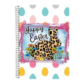 Leopard Bunny A4 Notebook Spiral Lined Trendy Easter Graphic Notepad ...