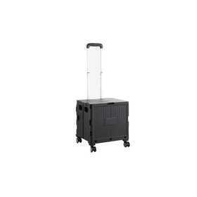 45L Folding Trolley Storage Box - Portable, Collapsible Wheeled ...