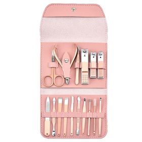 16 in 1 Stainless Steel Nail Tools Kit Set - Pink | Shop Today. Get it ...
