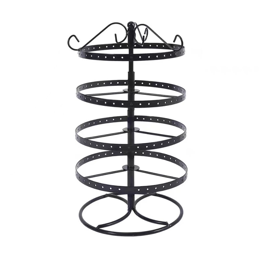 4-Layer Rotating Jewelry Tower Earring Holder Organizer for Girls-black ...
