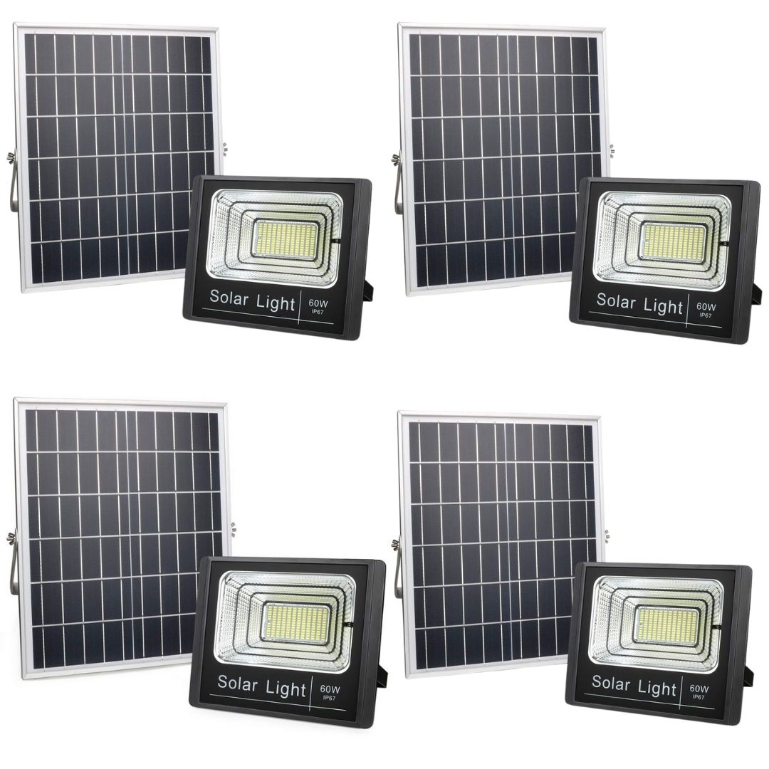60W LED Solar Flood Light - Pack of 4 | Shop Today. Get it Tomorrow ...